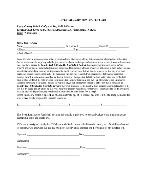 FREE 11+ Sample Event Registration Forms in PDF | MS Word | Excel