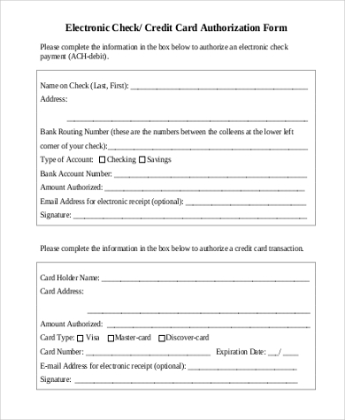 FREE 14+ Credit Card Authorization Form Samples, PDF, MS Word, Google ...
