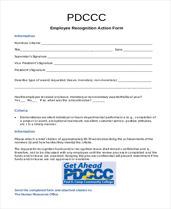 FREE 9+ Employee Action Form Samples in PDF | MS Word | Excel