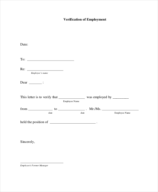 FREE 11+ Employee Verification Letter Samples, PDF, MS Word, Google Docs