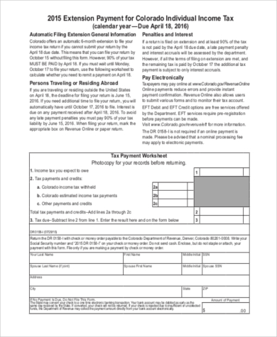 FREE 7+ Sample Income Tax Extension Forms in PDF | MS Word