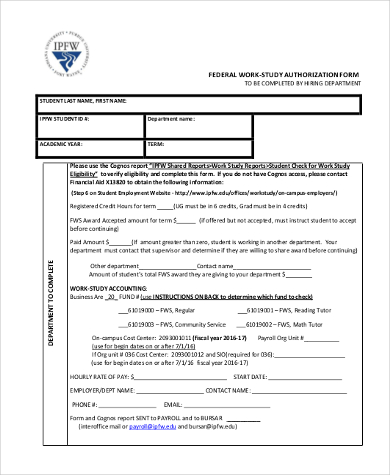 FREE 9+ Sample Work Authorization Forms in PDF | Excel