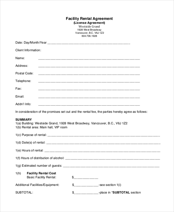 FREE 8+ Sample Renters Agreement Forms in PDF | MS Word