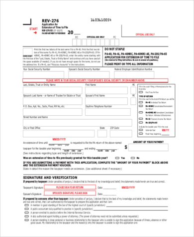FREE 7+ Sample Income Tax Extension Forms in PDF | MS Word