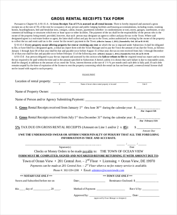 FREE 12+ Rental Receipt Form Samples, PDF, MS Word, Google Docs, Excel