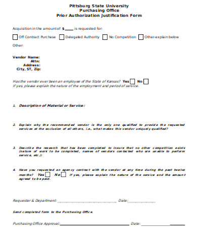 FREE 8+ Sample Prior Authorization Forms in PDF | MS Word