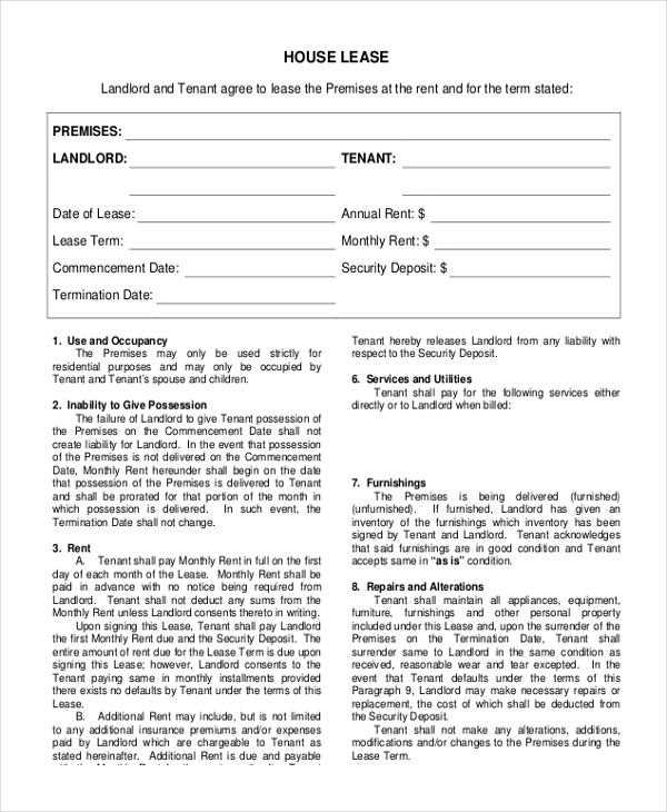 FREE 9+ Lease Application Form Samples in PDF | MS Word