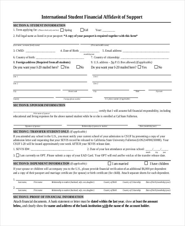 FREE 14+ Financial Affidavit Form Samples, PDF, MS Word, Google Docs