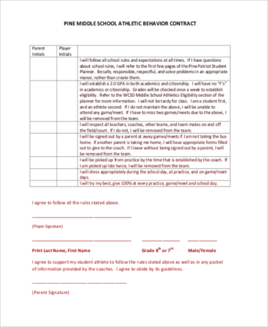 FREE 8+Sample Behavior Contracts in MS Word | PDF