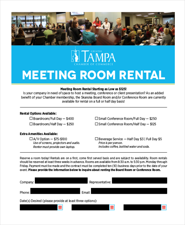 FREE 10+ Sample Room Rental Forms in PDF | MS Word