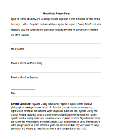 FREE 9+ Sample Photo Release Forms in MS Word | PDF