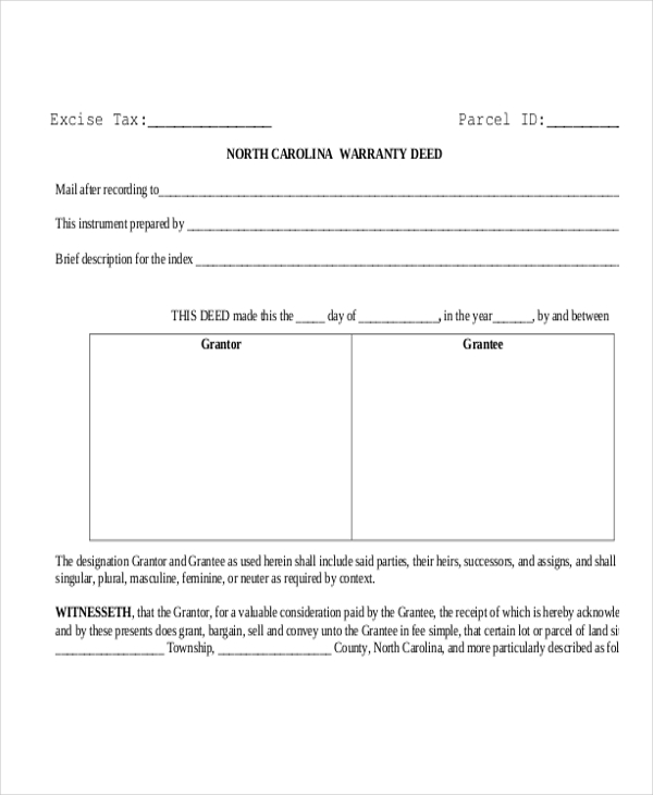 FREE 11+ Warranty Deed Form Samples, PDF, MS Word, Google Docs