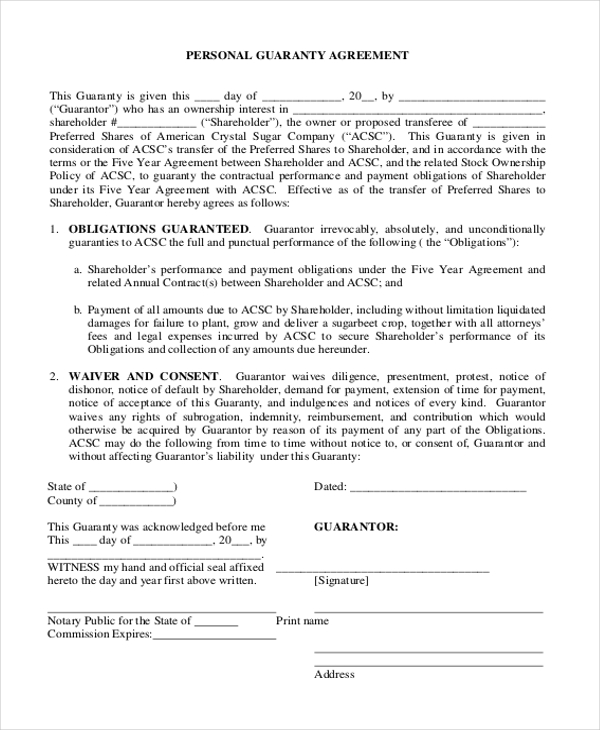FREE 9+ Sample Personal Agreement Forms in PDF | MS Word