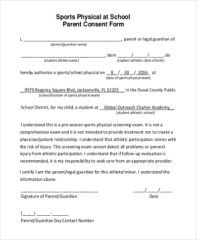 FREE 9+ Sample Parental Consent Forms in MS Word | PDF