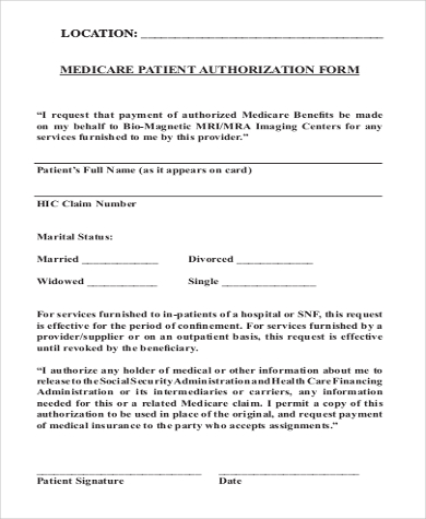 FREE 8+ Sample Medicare Authorization Forms in PDF | MS Word