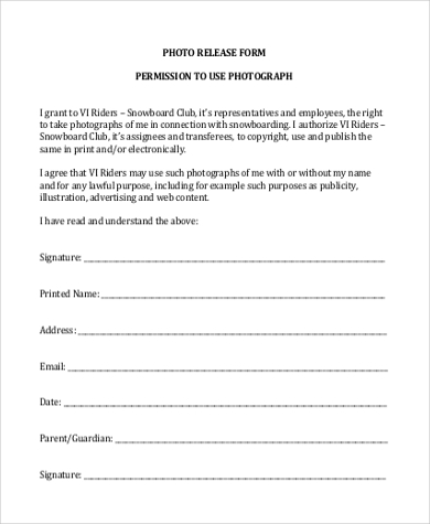 FREE 9+ Sample Photo Release Forms in MS Word | PDF