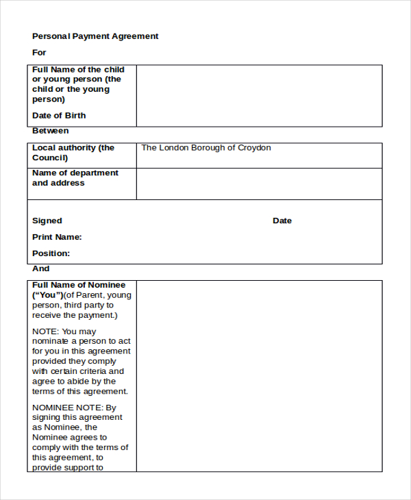 FREE 9+ Sample Personal Agreement Forms in PDF | MS Word