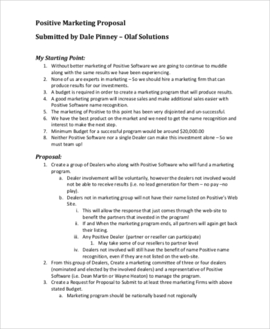 FREE 7+ Sample Marketing Proposal Forms in PDF | MS Word