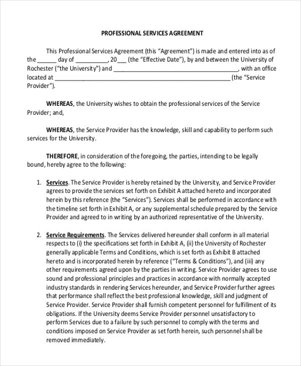 FREE 12+ Service Agreement Form Samples, PDF, MS Word, Google Docs