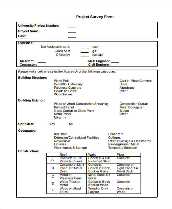 FREE 9+ Sample Survey Form Examples in PDF | MS Word | Excel