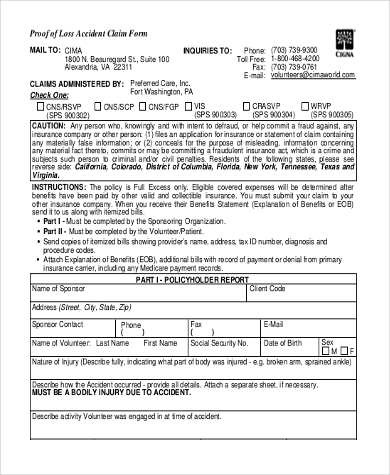 FREE 9+ Sample Proof of Claim Forms in PDF | Excel