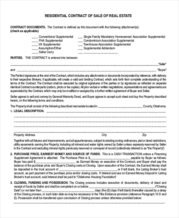 FREE 7+ Sample Real Estate Agreement Sample Forms in MS Word | PDF