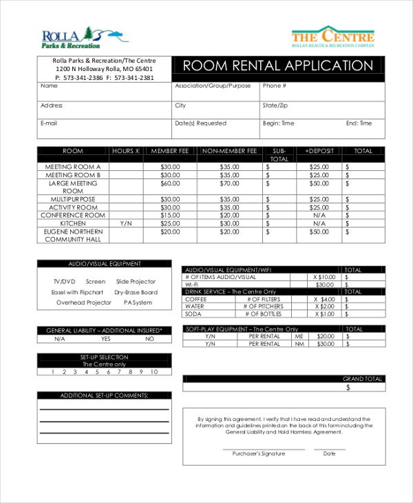 FREE 10+ Sample Room Rental Forms in PDF | MS Word