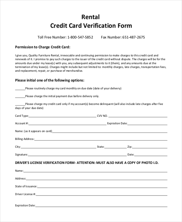 FREE 9+ Sample Rental Verification Forms in PDF | MS Word