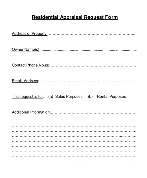 FREE 11+ Sample Appraisal Request Forms in PDF | MS Word