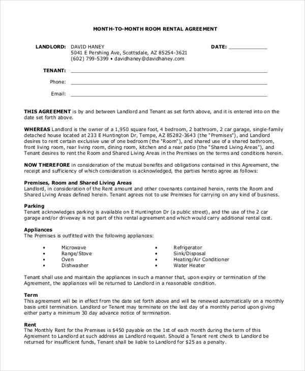 FREE 10+ Sample Room Rental Forms in PDF | MS Word