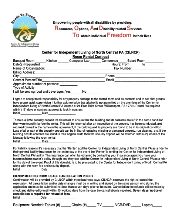 FREE 10+ Sample Room Rental Forms in PDF | MS Word