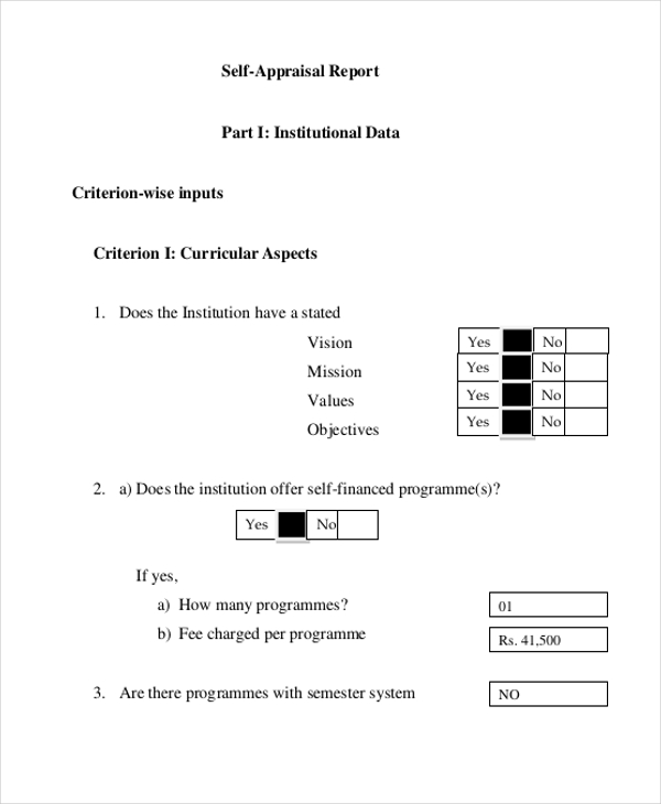 FREE 13+ Self-Appraisal Form Samples, PDF, MS Word, Google Docs, Excel