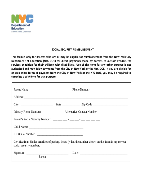 FREE 16+ Sample Social Security Forms in PDF | MS Word