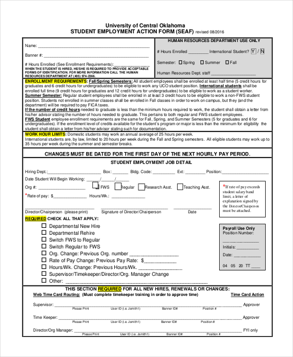 FREE 9+ Employee Action Form Samples in PDF | MS Word | Excel