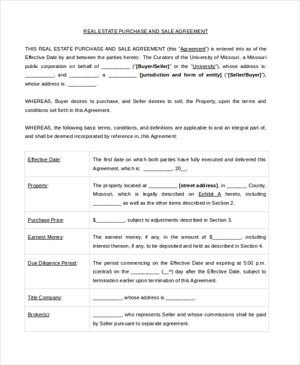 FREE 8+ Sample Real Estate Sales Contract Forms in PDF | MS Word