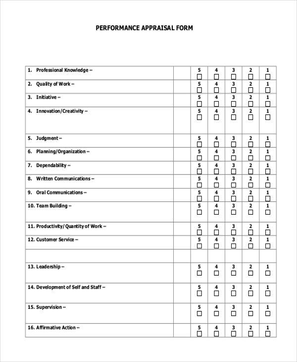 FREE 7 Sample Sales Appraisal Forms In PDF MS Word