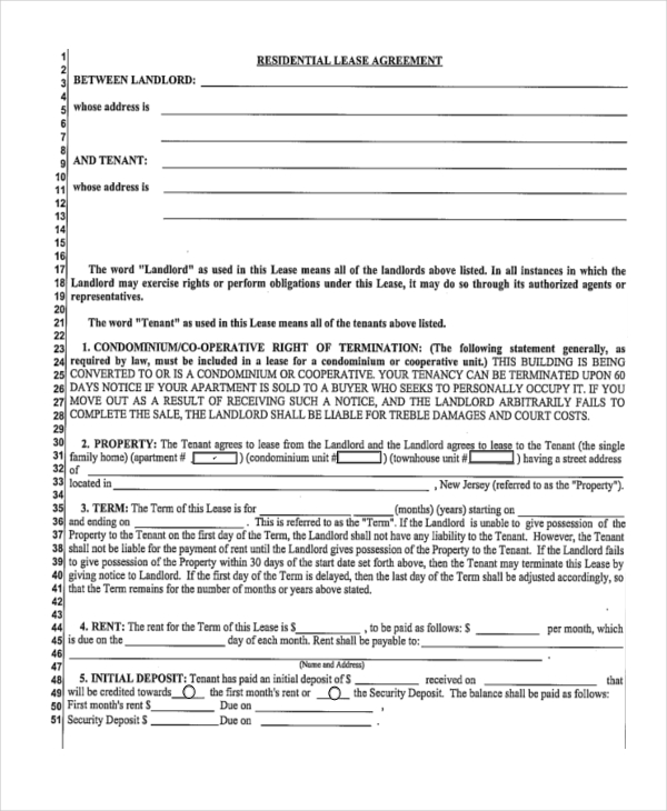 FREE 6+ Sample Residential Agreement Forms in MS Word | PDF