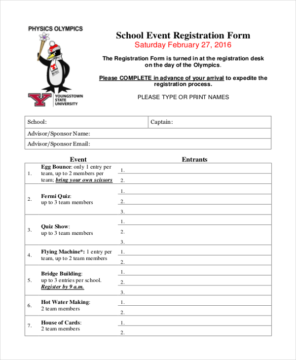 FREE 11+ Sample Event Registration Forms in PDF | MS Word | Excel