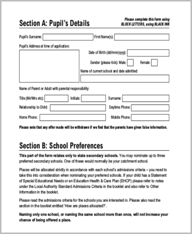 FREE 13+ School Transfer Form Samples, PDF, MS Word, Google Docs, Excel