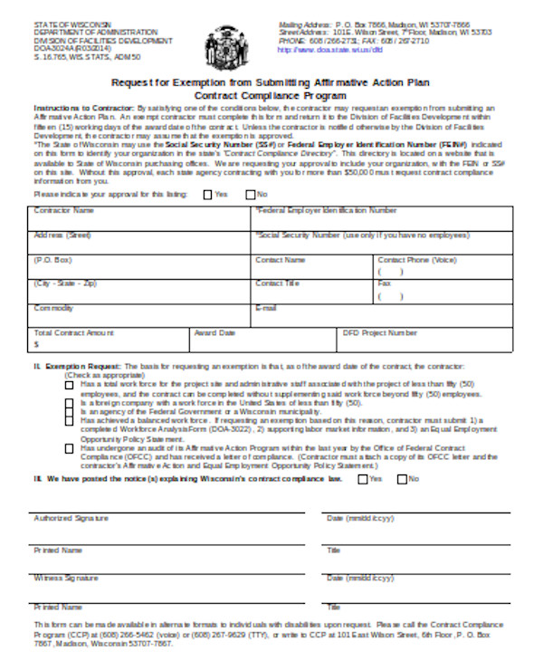 Affirmative Action Plan Template For Small Business Great 