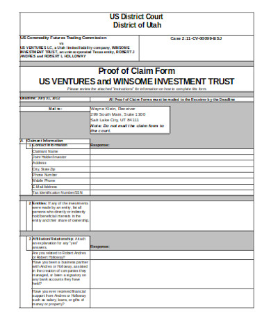 FREE 9+ Sample Proof of Claim Forms in PDF | Excel