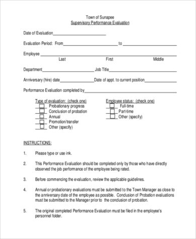 FREE 7+ Sample Performance Evaluation Examples in PDF | MS Word