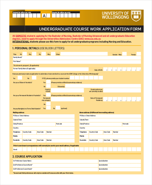 FREE 12+ Work Application Form Samples, PDF, MS Word, Google Docs
