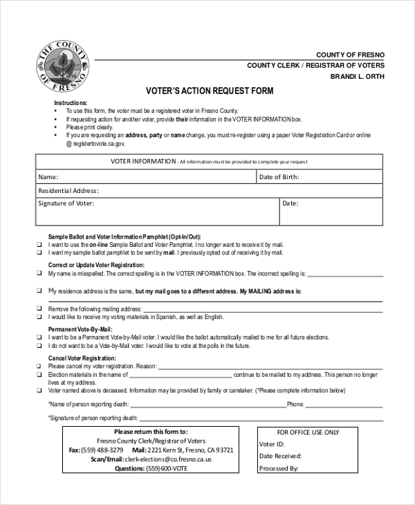 FREE 11+ Sample Action Request Forms in PDF | MS Word