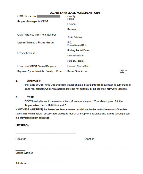 FREE 12+ Land Agreement Form Samples, PDF, MS Word, Google Docs