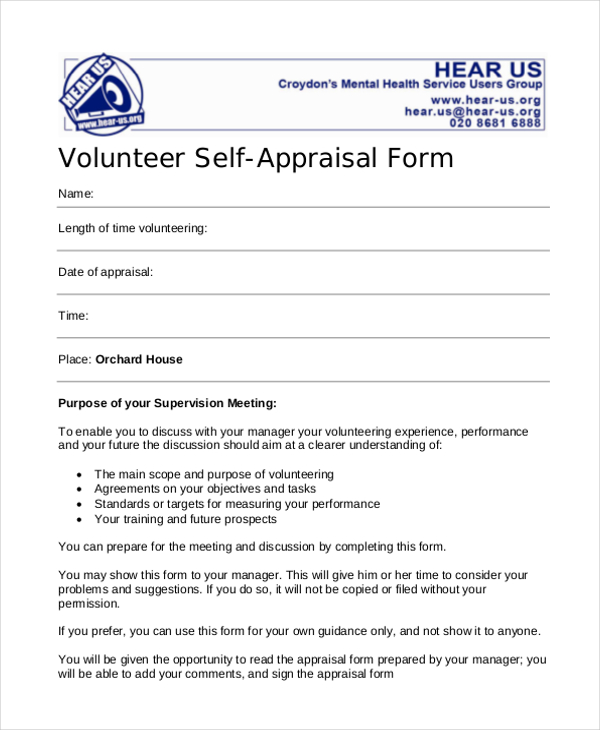 FREE 14+ Self Appraisal Form Samples, PDF, MS Word, Google Docs, Excel