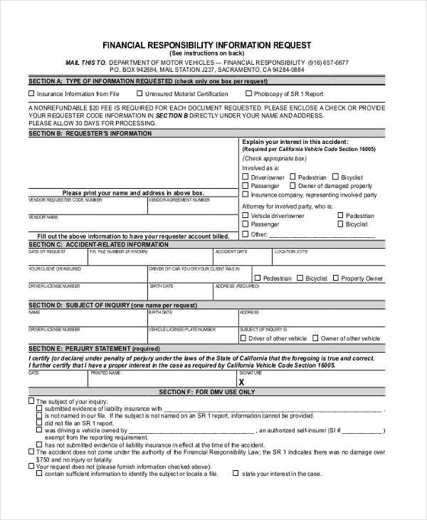 FREE 9+ Sample DMV Accident Report Forms in PDF | MS Word | Pages ...