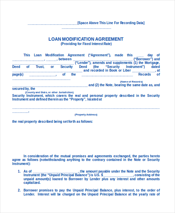 FREE 9+ Sample Loan Agreement Forms in MS Word | PDF | Excel