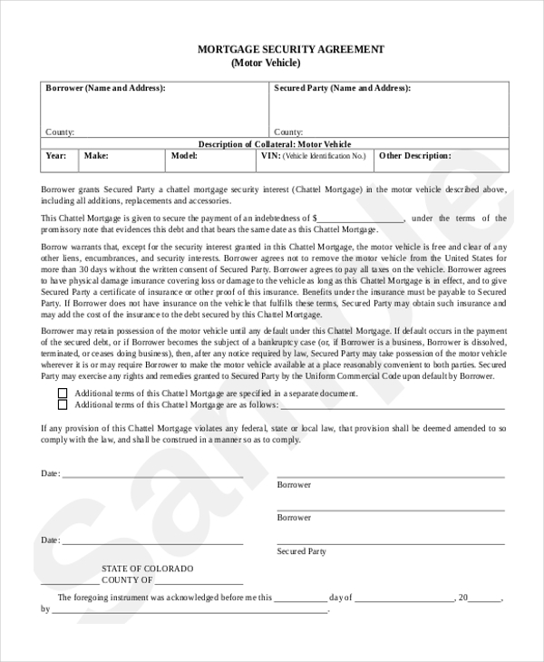 FREE 7+ Sample Security Agreement Forms in PDF | MS Word