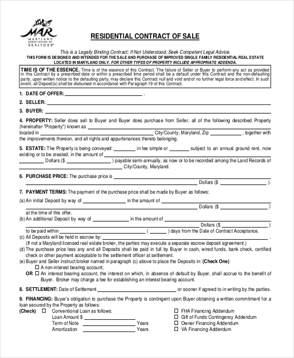 FREE 9+ Sample Sales Contract Forms in PDF | MS Word